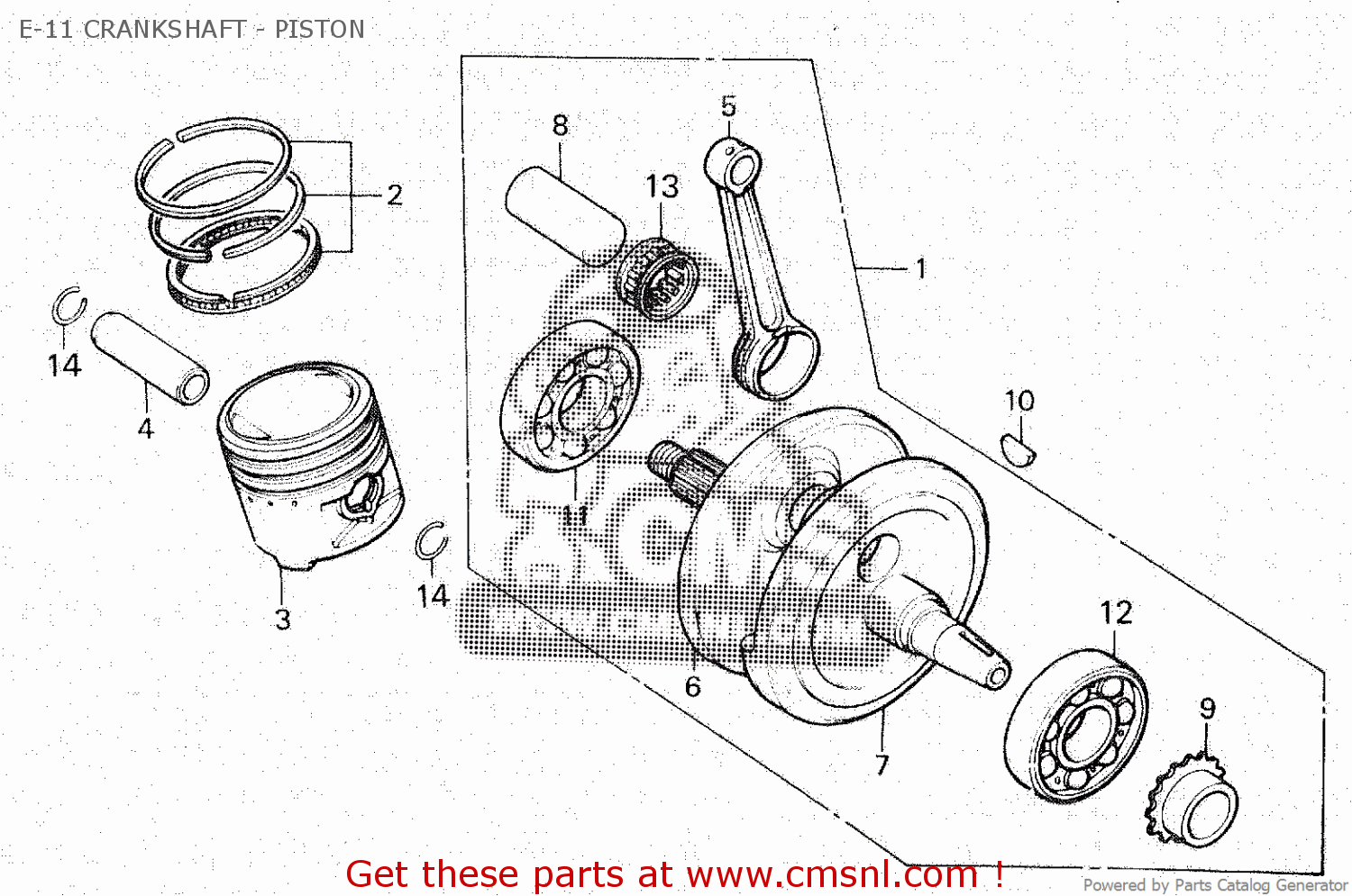 Honda XR200 1981 (B) CANADA E-11 CRANKSHAFT - PISTON - buy E-11 ...