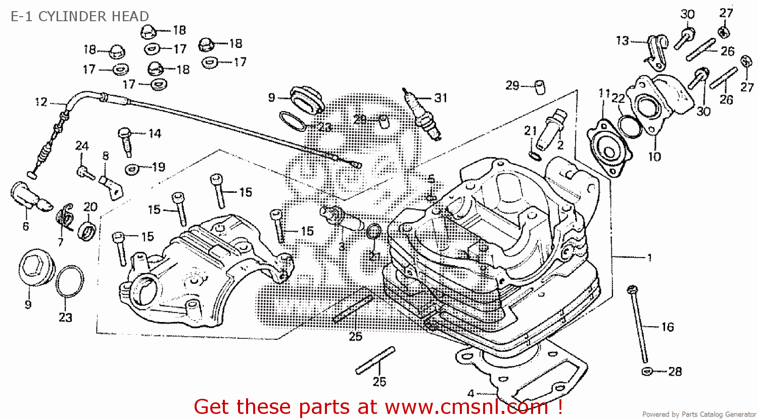 Honda XR200R 1982 (C) E-1 CYLINDER HEAD - buy E-1 CYLINDER HEAD spares ...