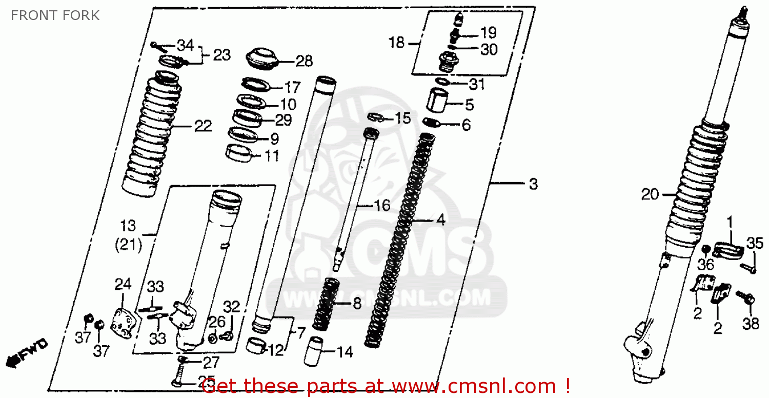 Honda XR200R 1982 (C) USA parts lists and schematics