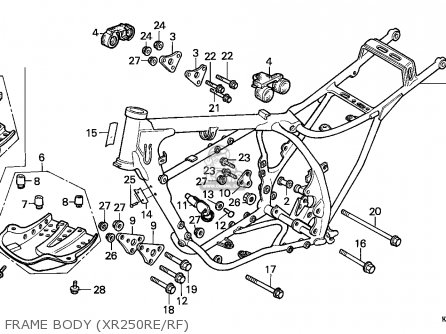 Honda Honda XR250R 1984 (E) AUSTRALIA parts lists and schematics