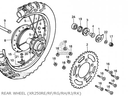 Honda Honda XR250R 1984 (E) AUSTRALIA parts lists and schematics
