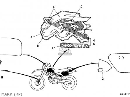 Honda XR250R 1993 (P) GENERAL EXPORT / KPH parts lists and schematics