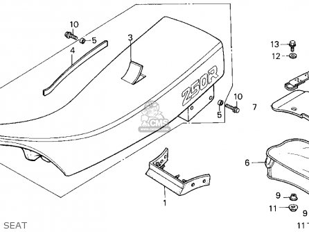 Honda XR250R 1993 (P) USA parts lists and schematics