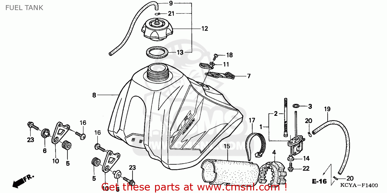 Honda XR400R 2004 (4) GENERAL EXPORT FUEL TANK - buy FUEL TANK spares ...
