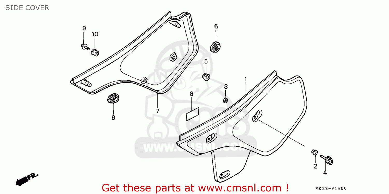 Honda XR600R 1986 (G) AUSTRALIA SIDE COVER - buy SIDE COVER spares online