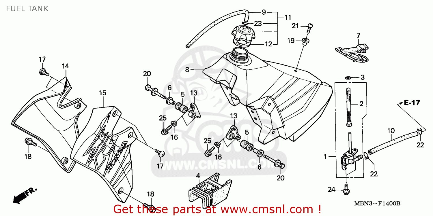 Honda XR650R 2000 (Y) AUSTRALIA / CSW FUEL TANK - buy FUEL TANK spares ...