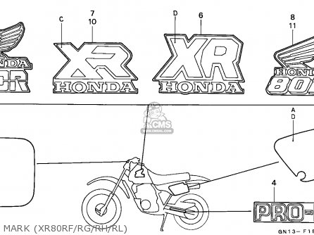Honda XR80R 1987 (H) AUSTRALIA parts lists and schematics