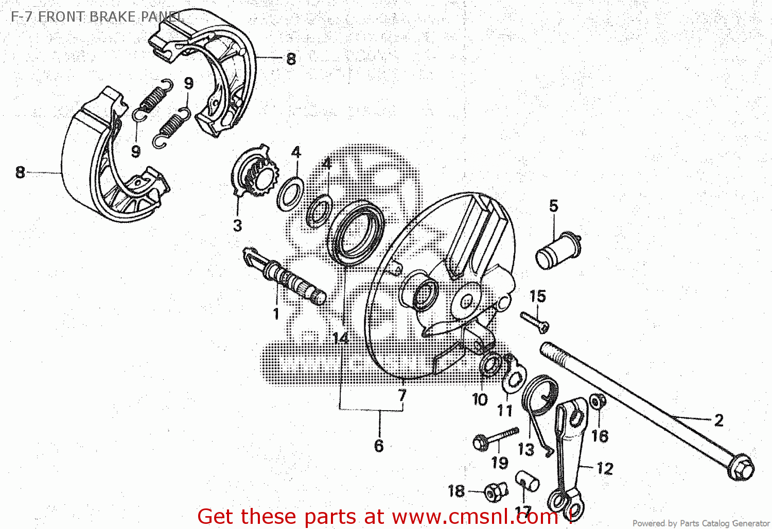 Honda ZB50 1988 (J) F-7 FRONT BRAKE PANEL - buy F-7 FRONT BRAKE PANEL ...