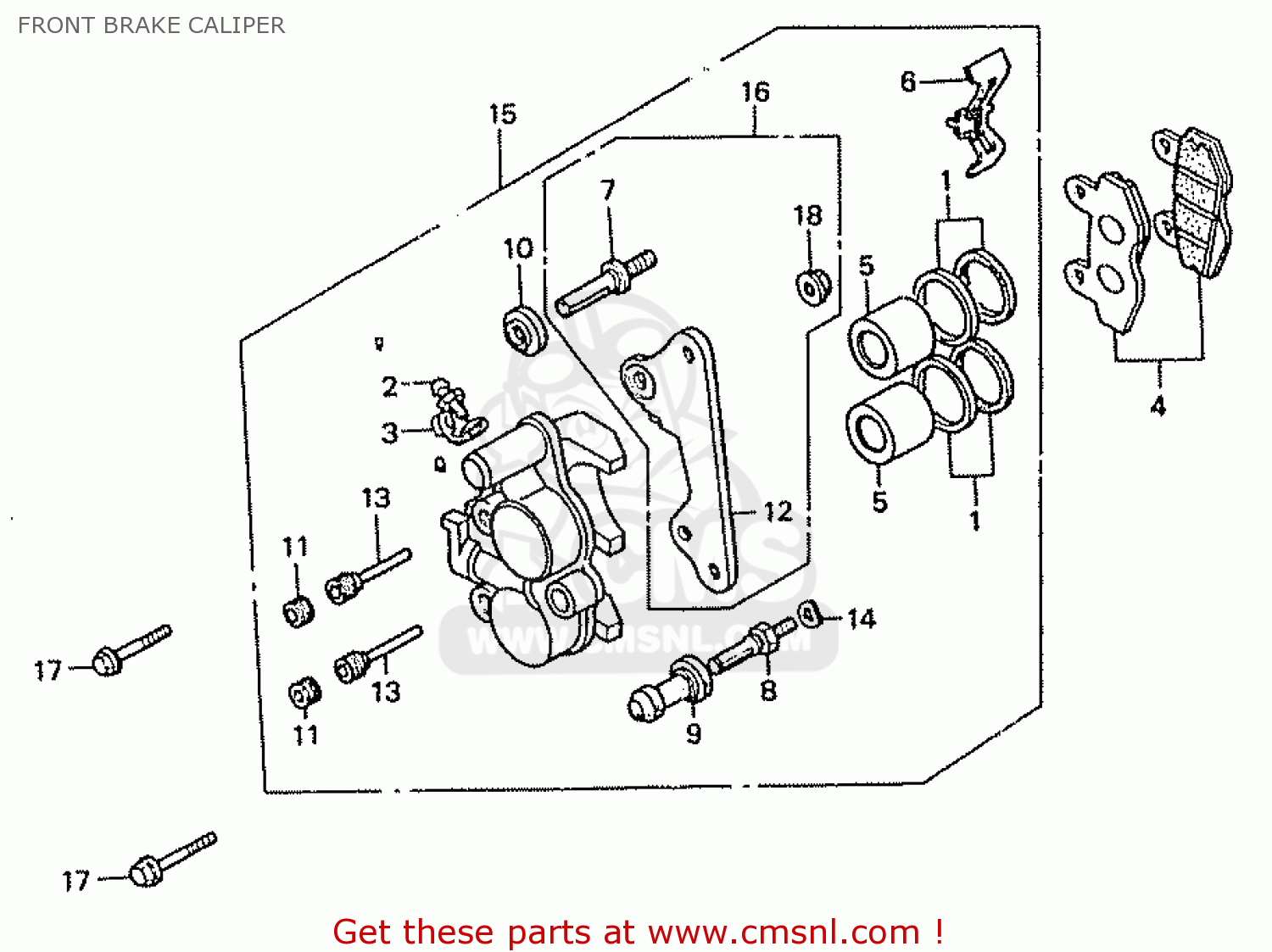 Honda ZN110Y NICE FRONT BRAKE CALIPER - buy FRONT BRAKE CALIPER spares ...