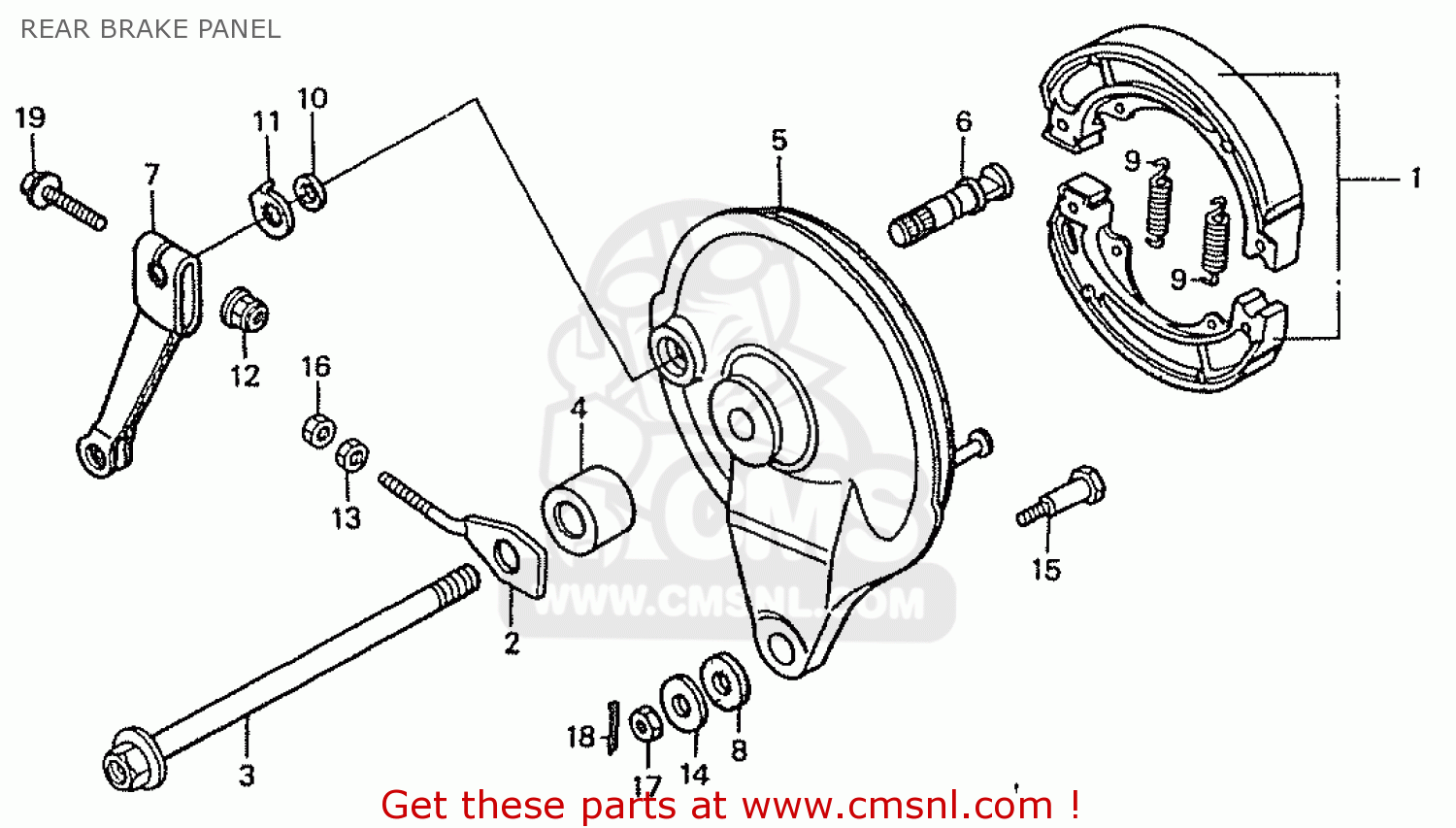 Honda ZN110Y NICE REAR BRAKE PANEL - buy REAR BRAKE PANEL spares online