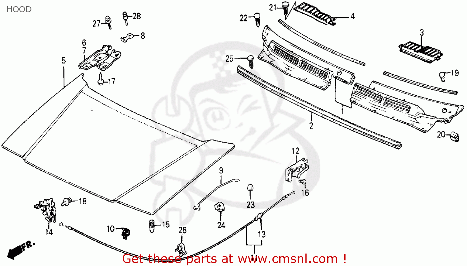 63451SB6003: Opener Assy,bnt Honda - buy the 63451-SB6-003 at CMSNL