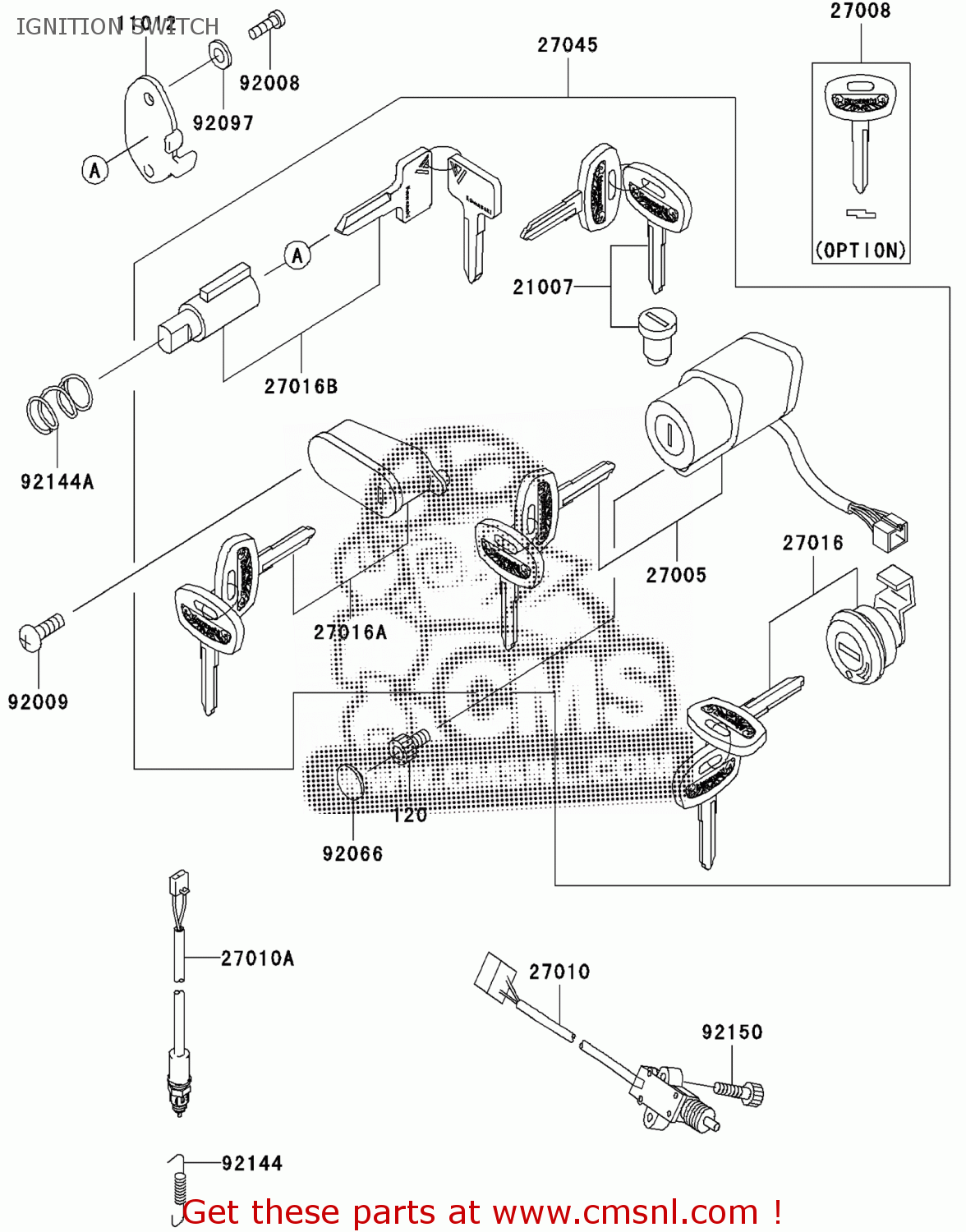 270455220: Switch-assy Kawasaki - buy the 27045-5220 at CMSNL