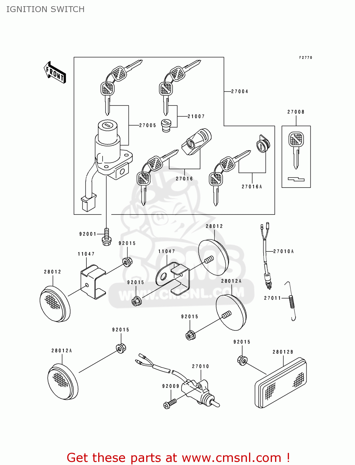 270045443: Switch-assy Kawasaki - buy the 27004-5443 at CMSNL