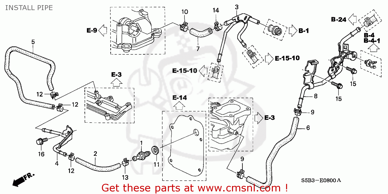 17137PZAL00: Tube B,pcv Honda - buy the 17137-PZA-L00 at CMSNL