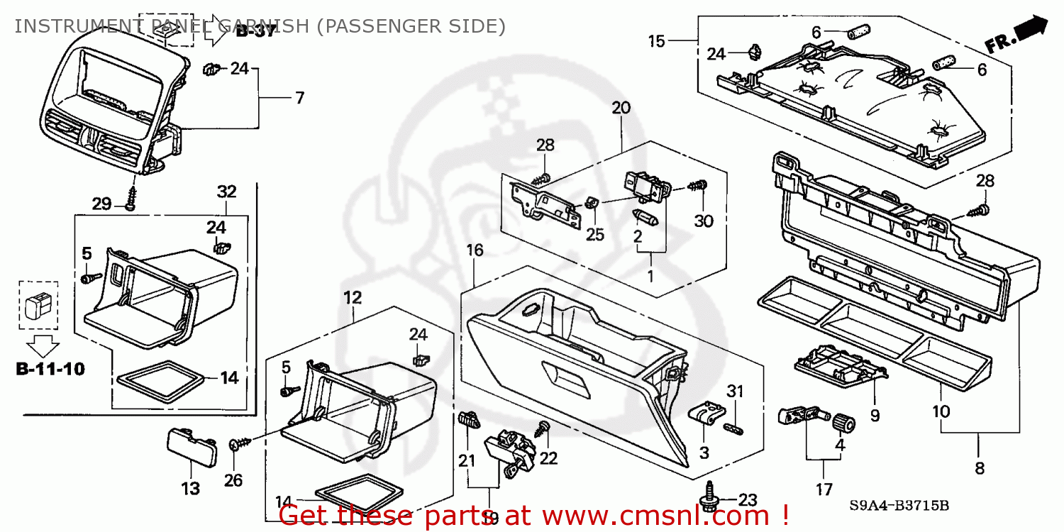 77340S9AA22ZB: Tray Assy*yr202l* Honda - buy the 77340-S9A-A22ZB at CMSNL