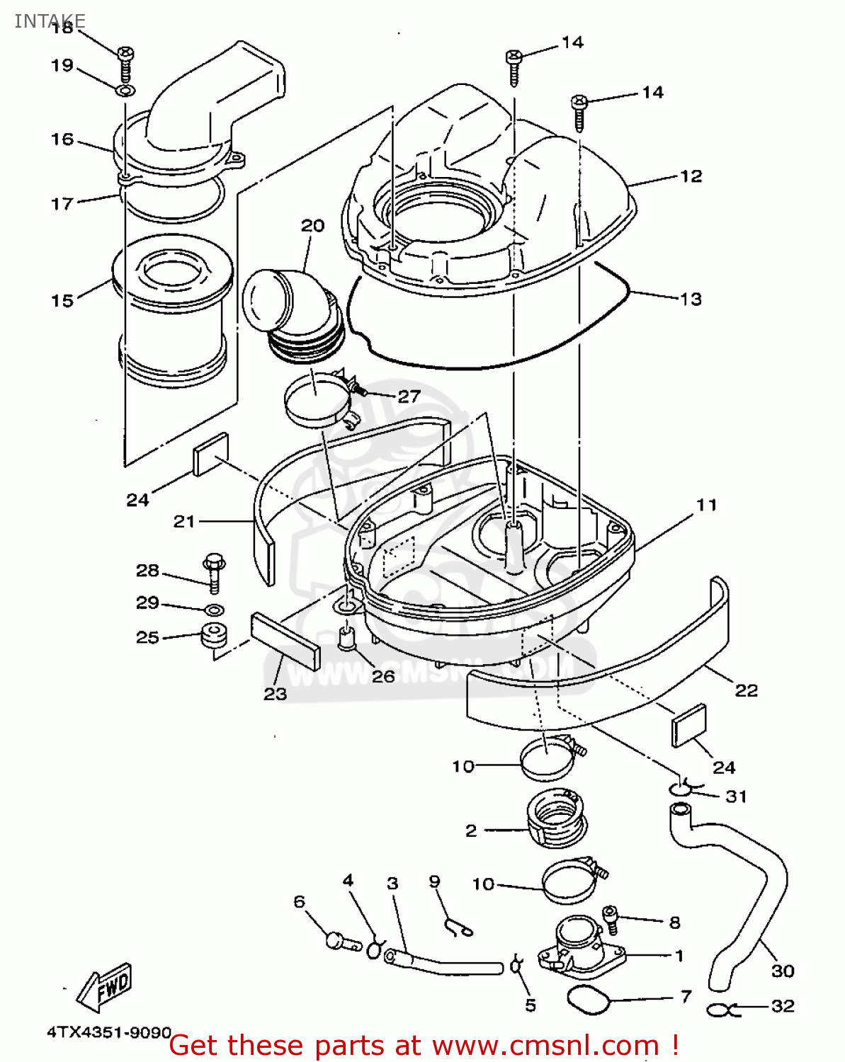 4TX1442540: Damper 1 Yamaha - buy the 4TX-14425-40 at CMSNL