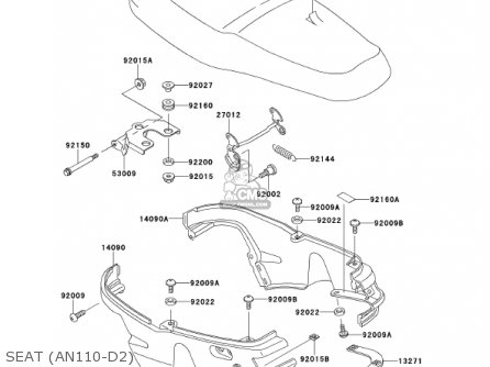 Kawasaki AN110D2 KAZER 2000 CANADA parts lists and schematics