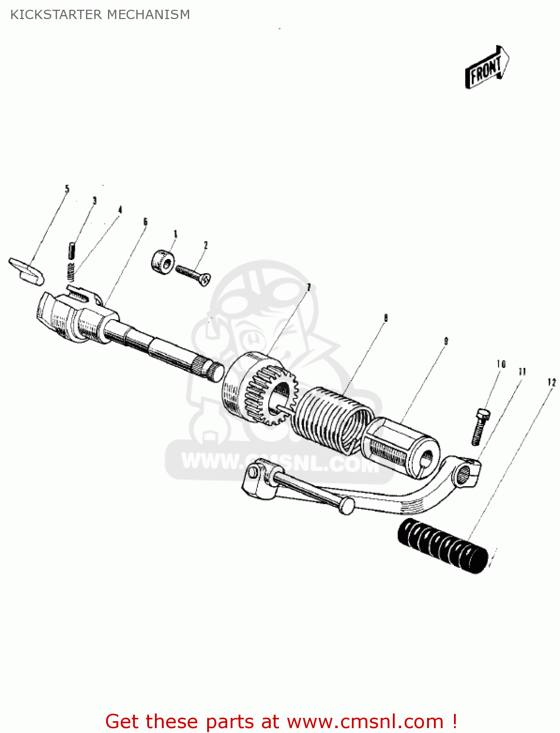 Kawasaki C2TR ROADRUNNER 1969 USA KICKSTARTER MECHANISM - buy original ...