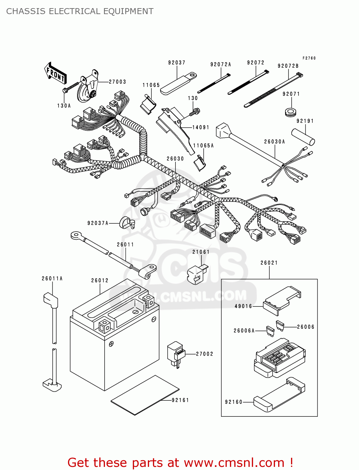 Kawasaki EJ650A2 W650 2000 USA CALIFORNIA CANADA CHASSIS ELECTRICAL ...