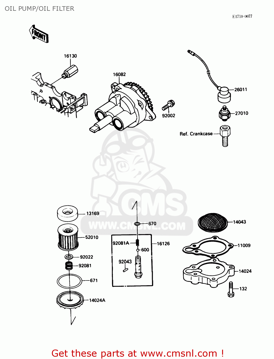 Kawasaki EX250F4 NINJA 250R 1990 USA CALIFORNIA CANADA OIL PUMP/OIL ...