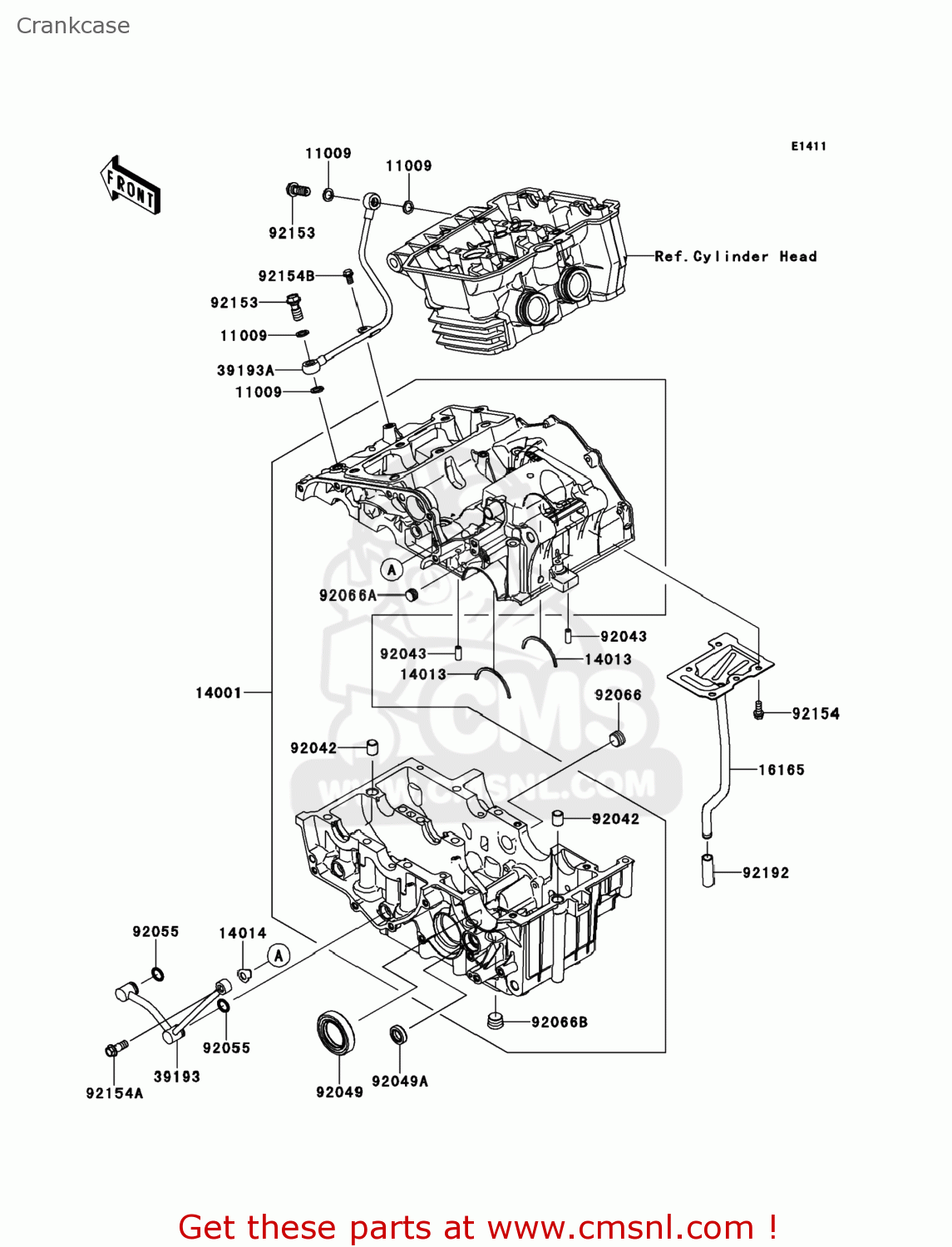 Kawasaki EX300BES NINJA 300 2014 USA / ABS Crankcase - buy original ...