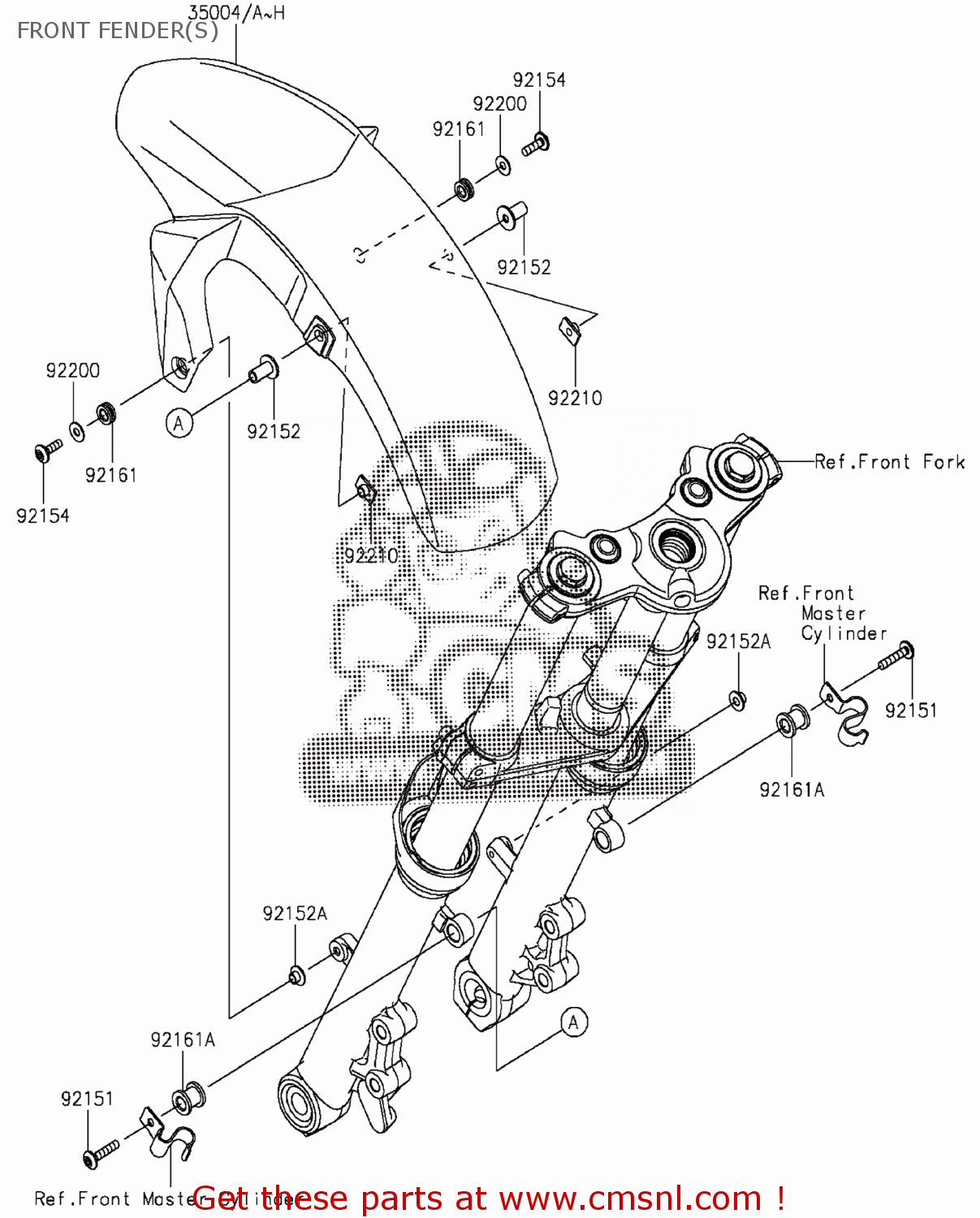 Kawasaki EX650ECF ER6F 2012 EUROPE,MIDDLE EAST,AFRICA FRONT FENDER(S ...