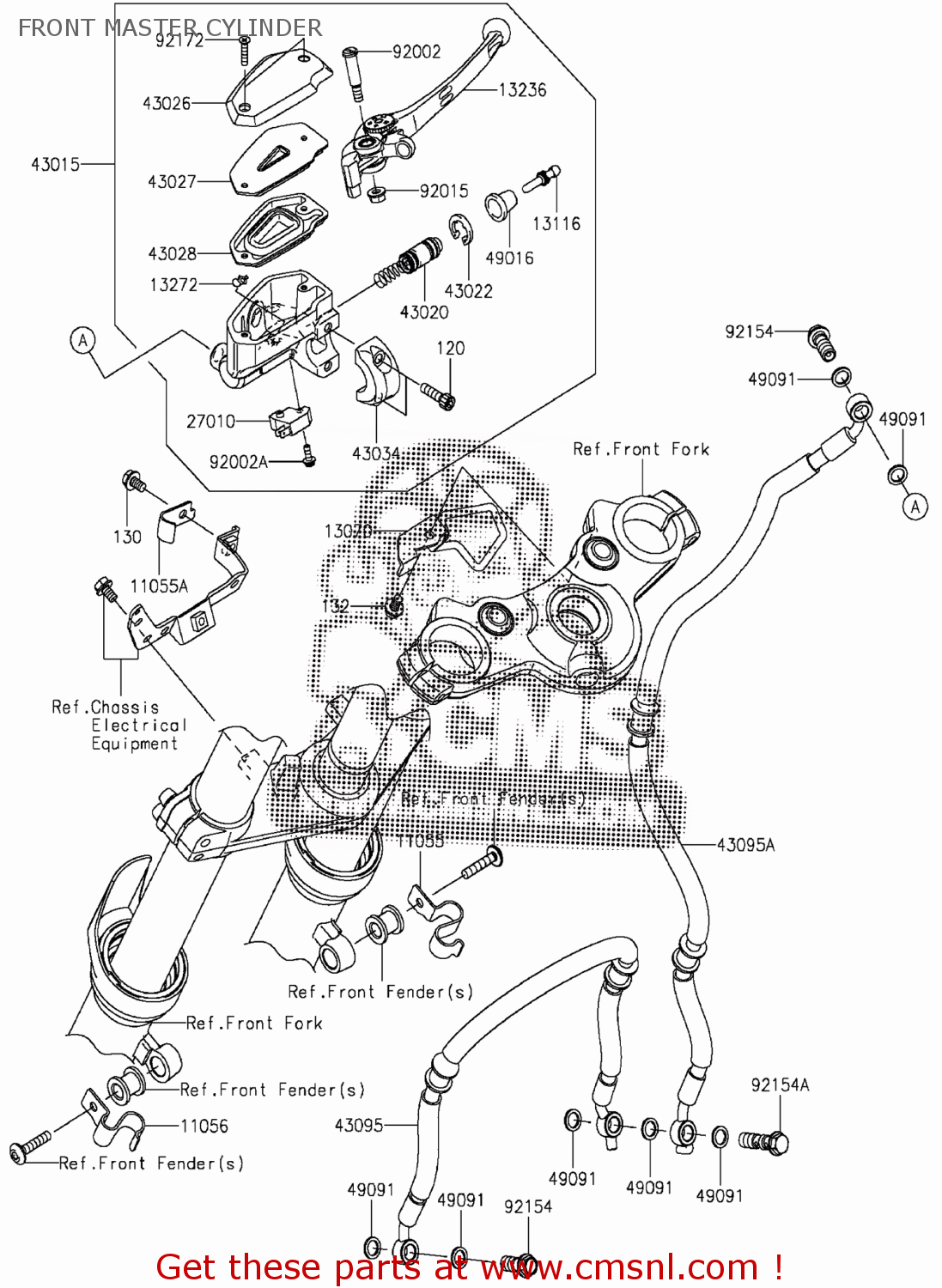 Kawasaki EX650ECF ER6F 2012 EUROPE,MIDDLE EAST,AFRICA FRONT MASTER ...