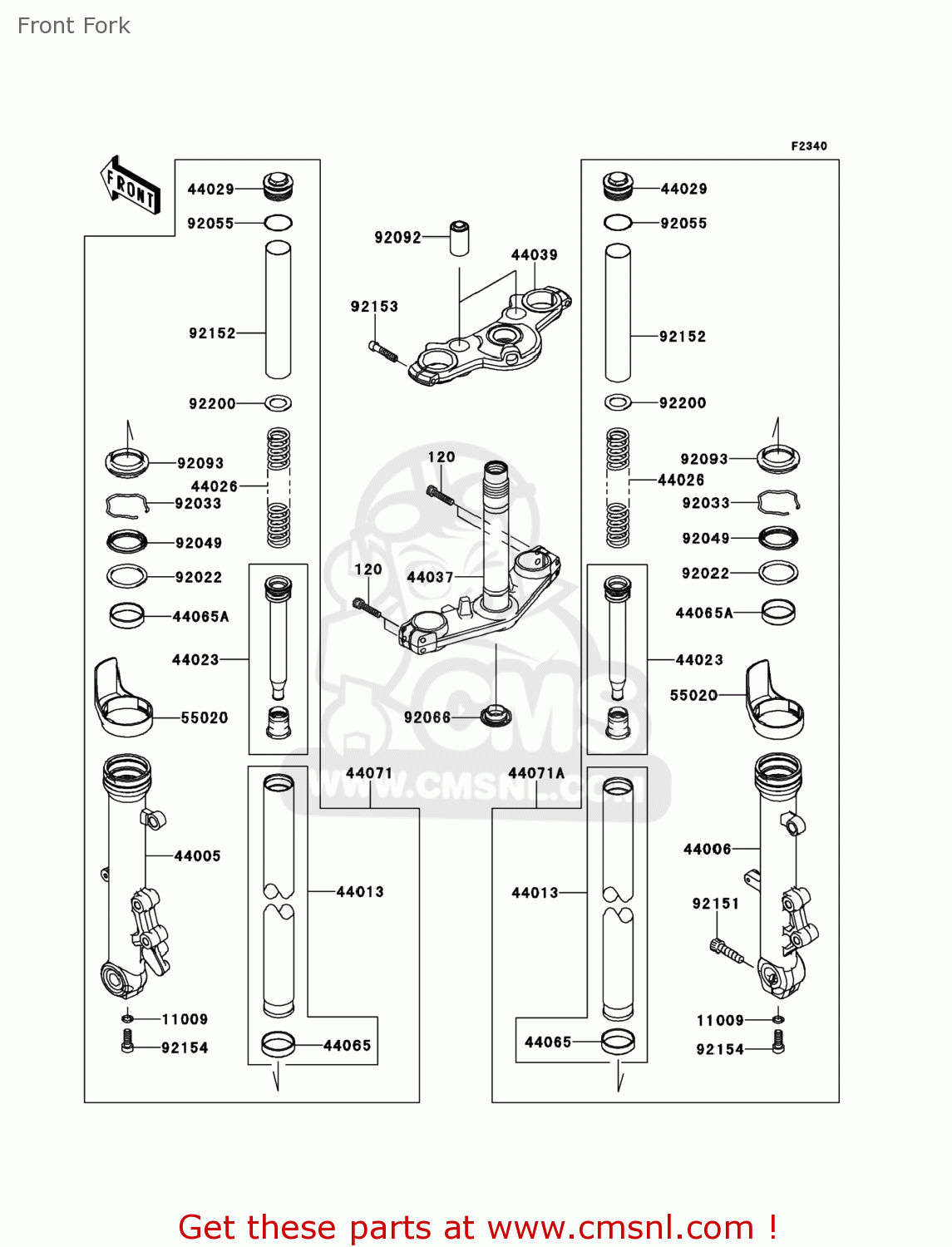 Kawasaki EX650ECF NINJA 650 2012 USA Front Fork - buy original Front ...