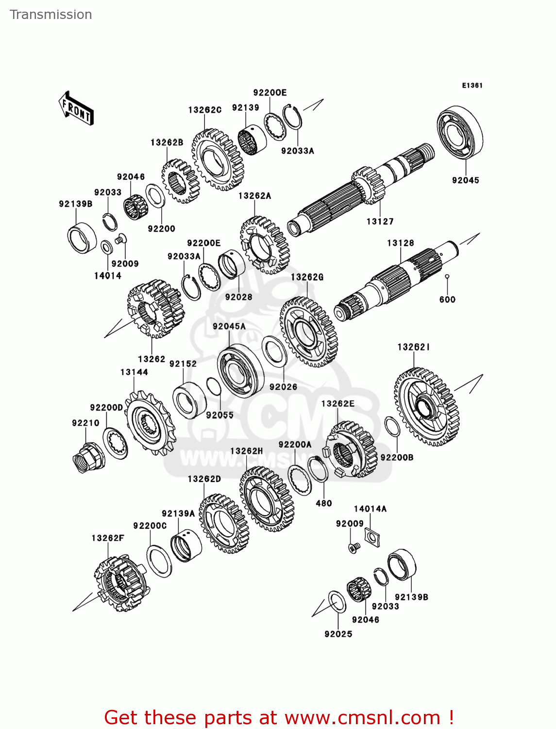 Kawasaki EX650ECF NINJA 650 2012 USA Transmission - buy original ...