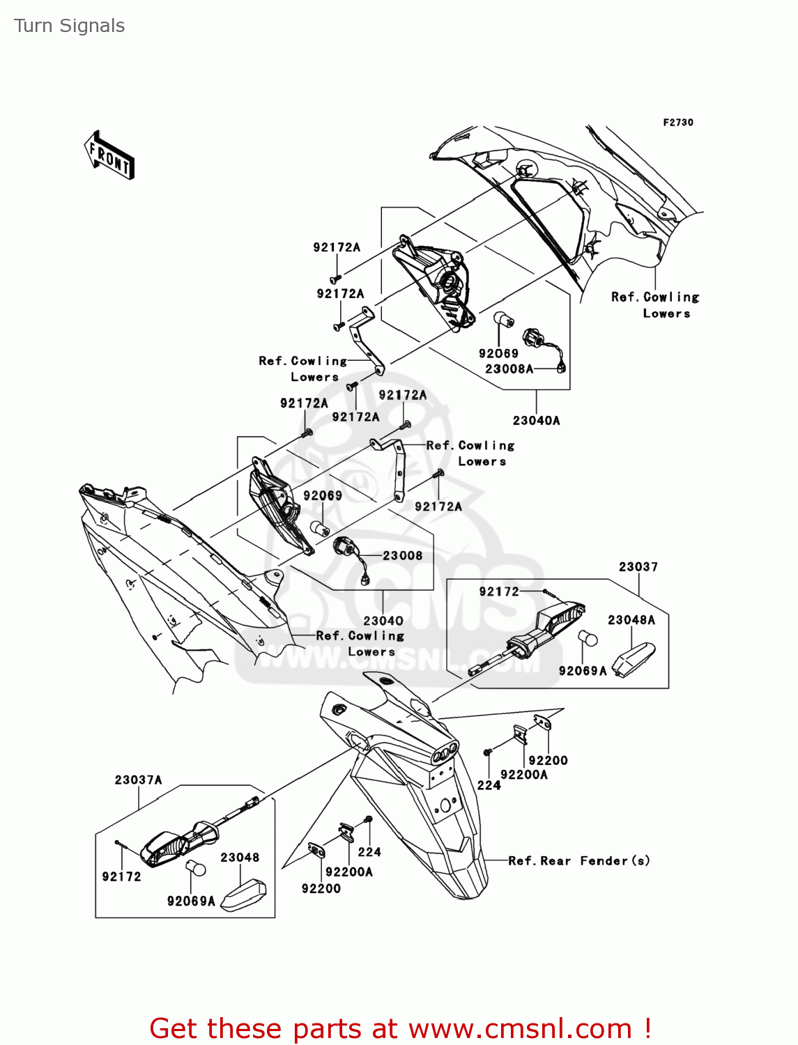 Kawasaki EX650ECF NINJA 650 2012 USA Turn Signals - buy original Turn ...