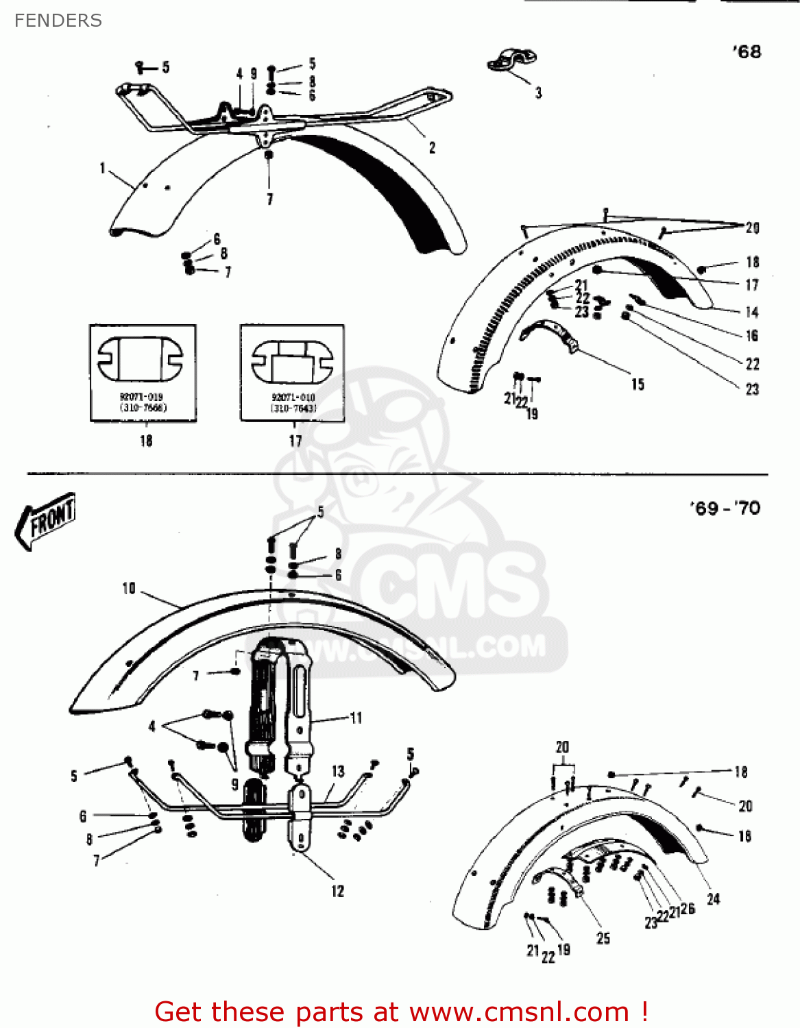 Kawasaki F3 BUSHWACKER 1968 AR USA FENDERS - buy original FENDERS ...