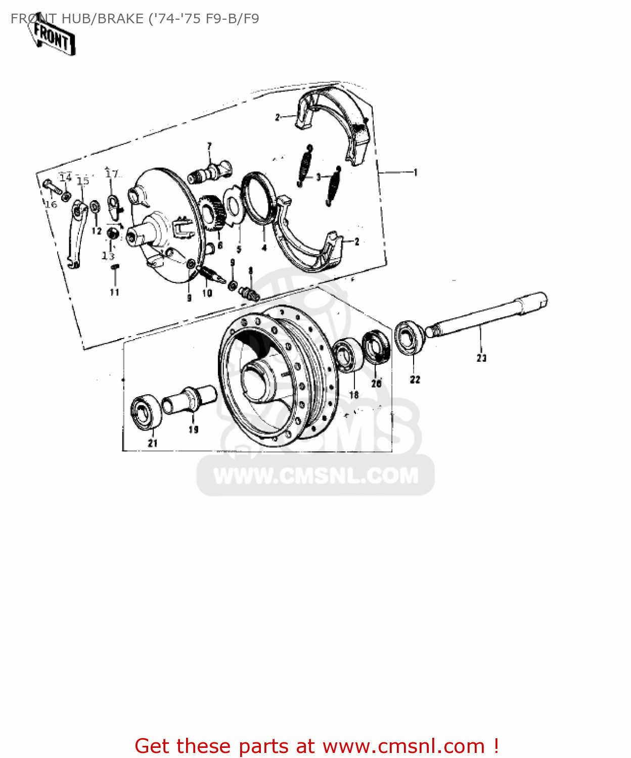 Kawasaki F9a 1973 Usa Canada Front Hub Brake 74 75 F9 B F9 Buy