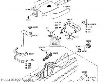 Kawasaki JS300-A1 JETSKI300SX 1987 USA parts lists and schematics