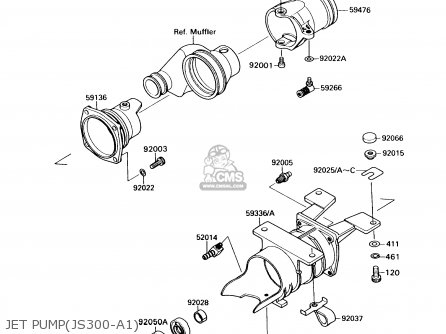 Kawasaki JS300-A1 JETSKI300SX 1987 USA parts lists and schematics