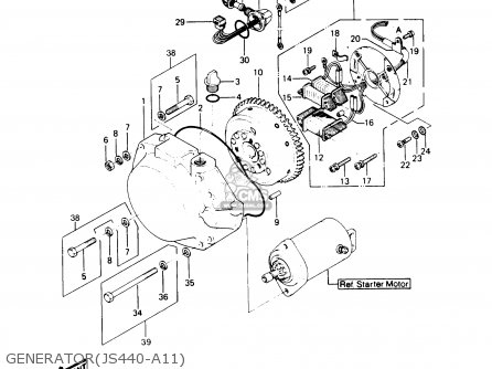 Kawasaki JS440-A14 JETSKI440 1990 USA CANADA parts lists and schematics