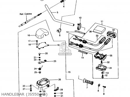 Kawasaki JS550-A5 JETSKI550 1986 USA parts lists and schematics