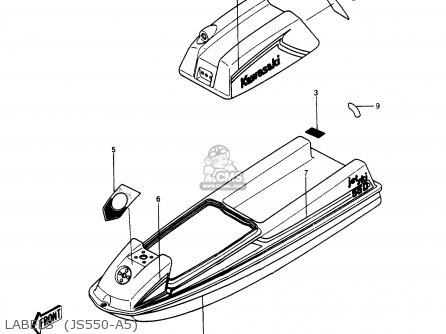 Kawasaki JS550-A5 JETSKI550 1986 USA parts lists and schematics