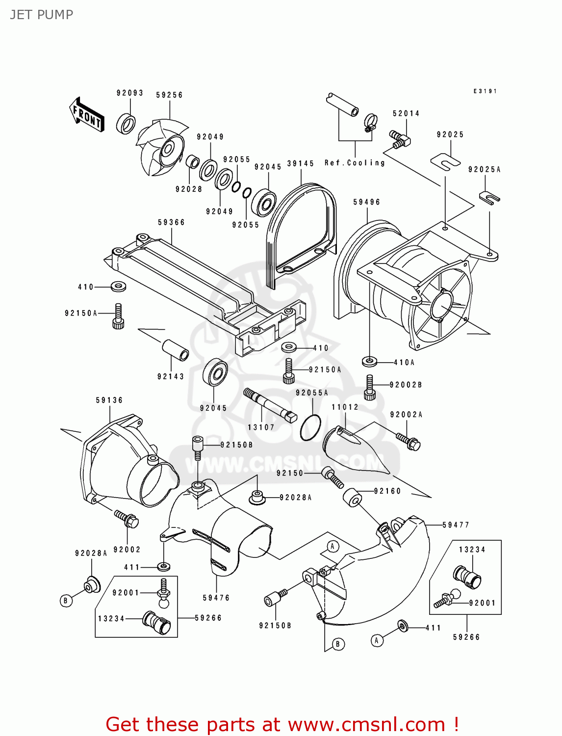 Kawasaki JT750-A2 JETSKI 1995 USA / ST JET PUMP - buy original JET PUMP ...