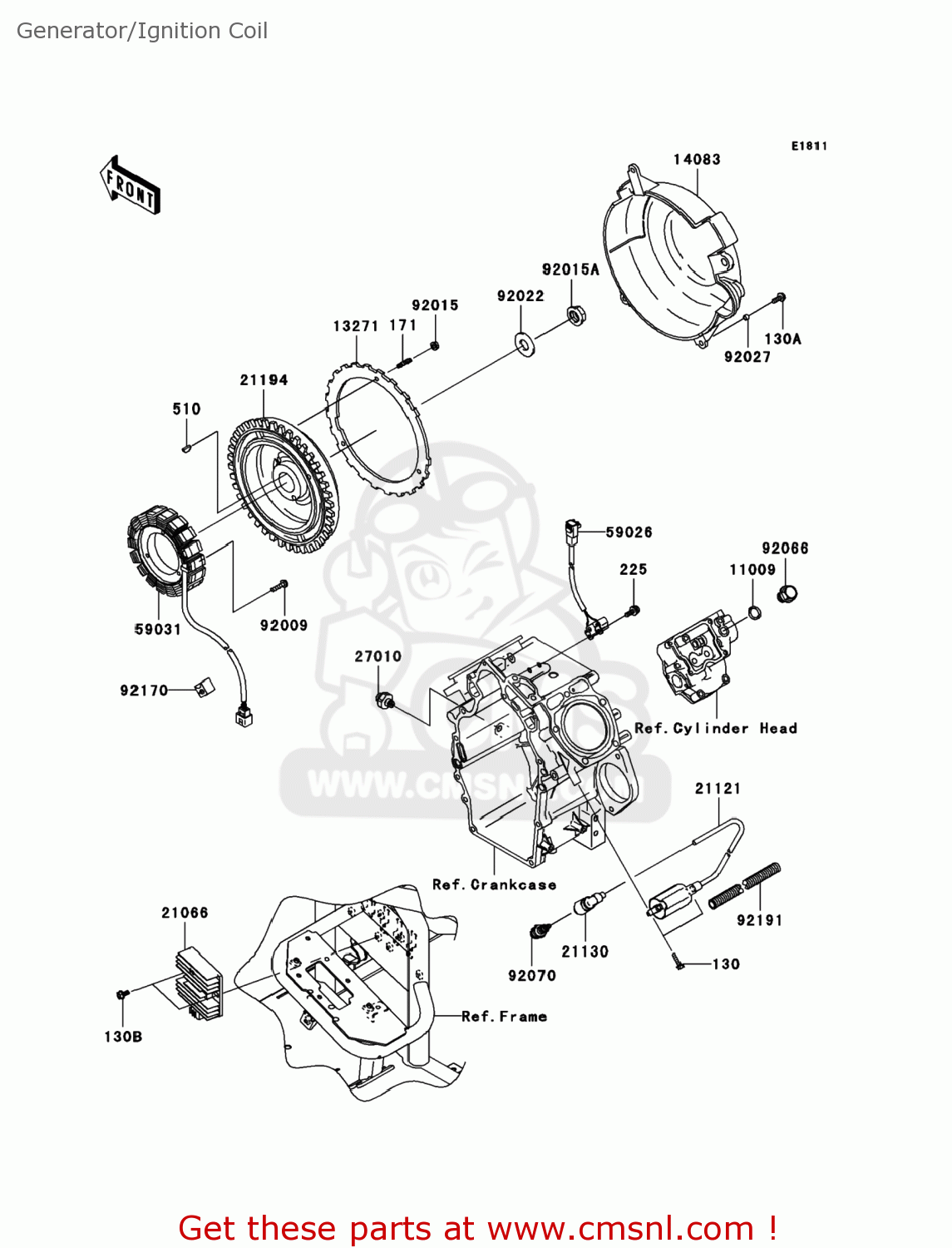 Kawasaki KAF620-N9F MULE 4010 2009 USA / 4X4 Generator/Ignition Coil ...