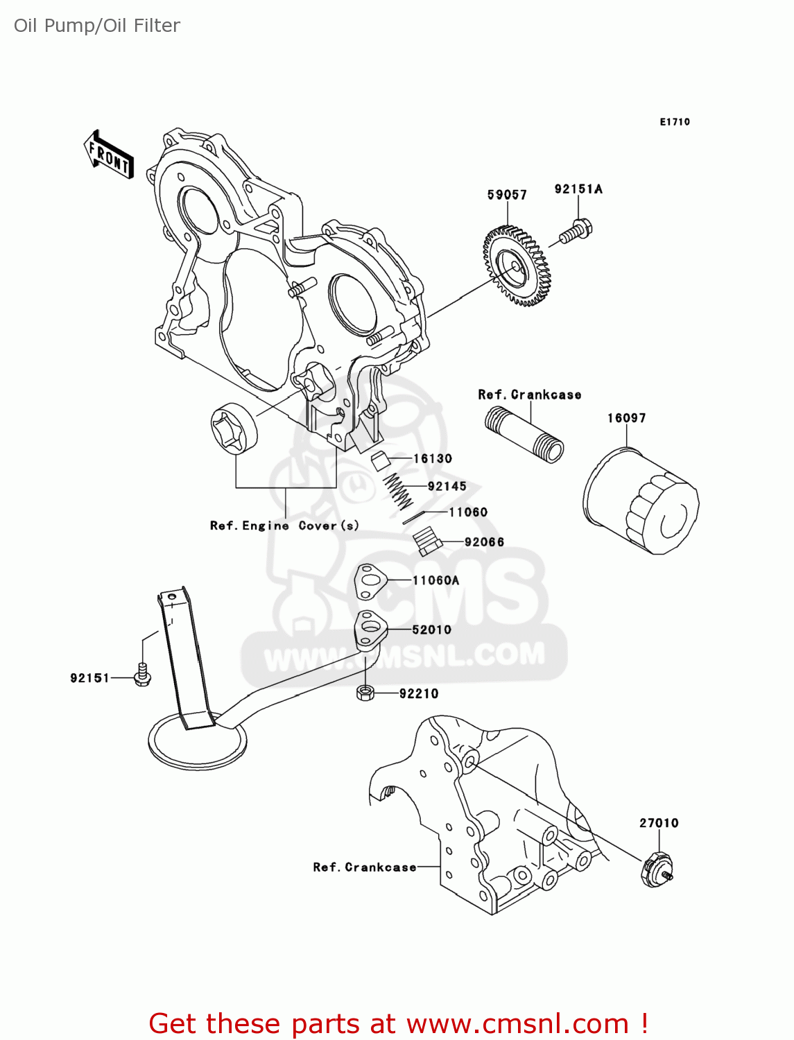 Kawasaki KAF950-FDF MULE4010 2013 USA / DIESEL 4X4 Oil Pump/Oil Filter ...