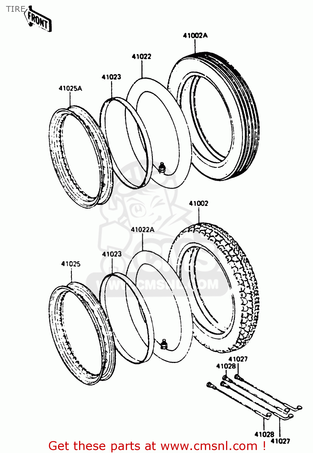 Kawasaki KC100C5 1987 USA TIRE - buy original TIRE spares online