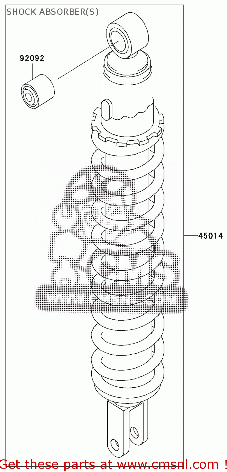 Kawasaki KL650-C9 KLR650 2003 EUROPE,MIDDLE EAST,AFRICA SHOCK ABSORBER ...