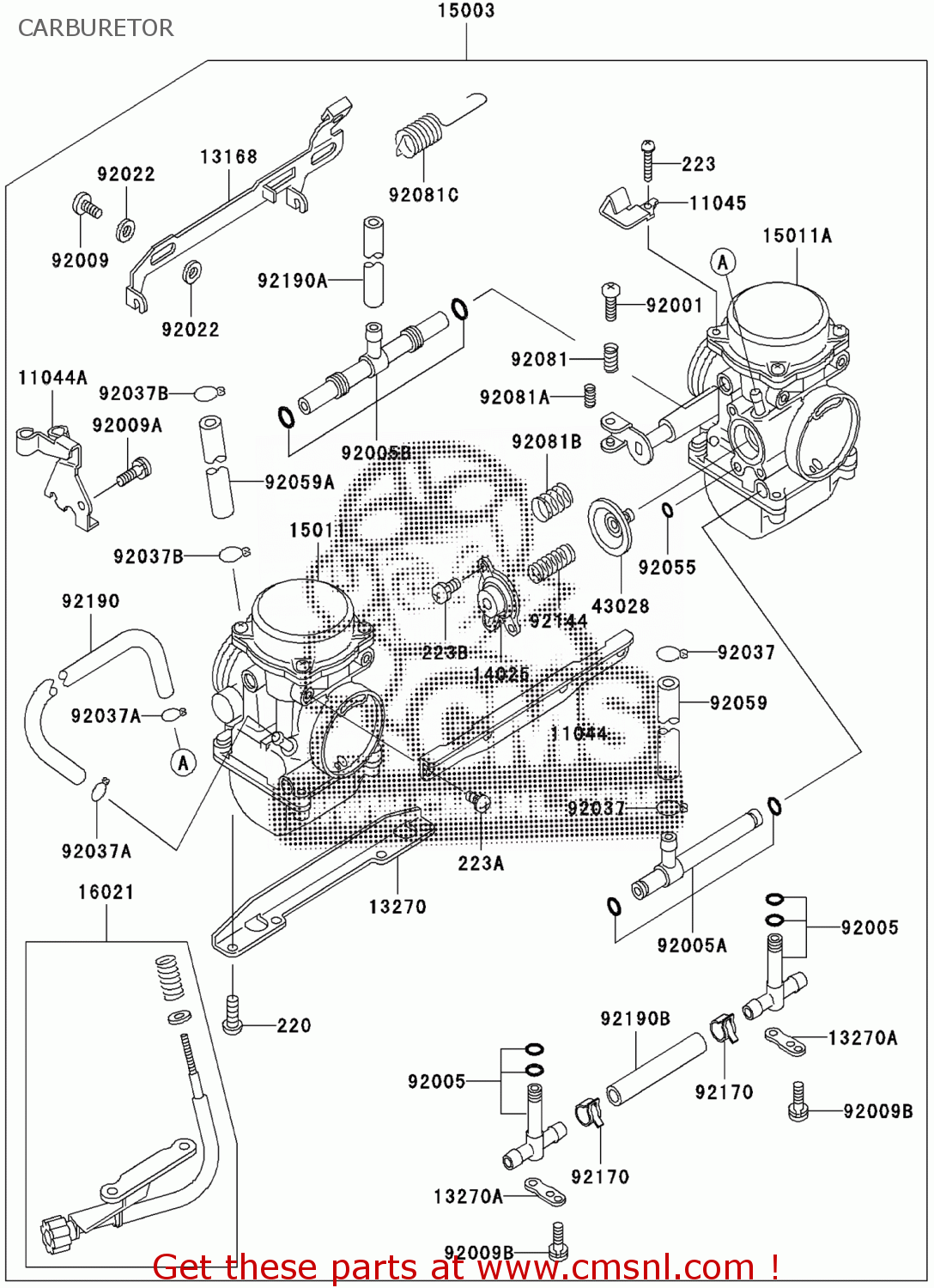 Kawasaki KLE500-B1P 2005 EUROPE,MIDDLE EAST,AFRICA,UK CARBURETOR - buy ...