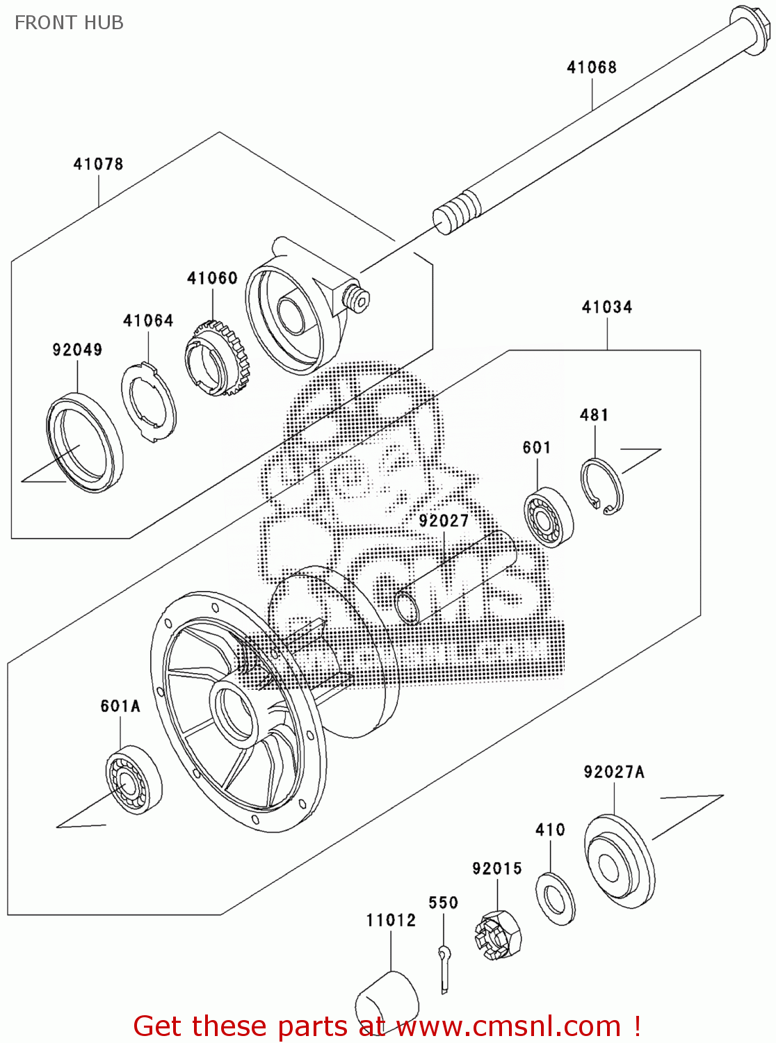 Kawasaki KLE500-B1P 2005 EUROPE,MIDDLE EAST,AFRICA,UK FRONT HUB - buy ...