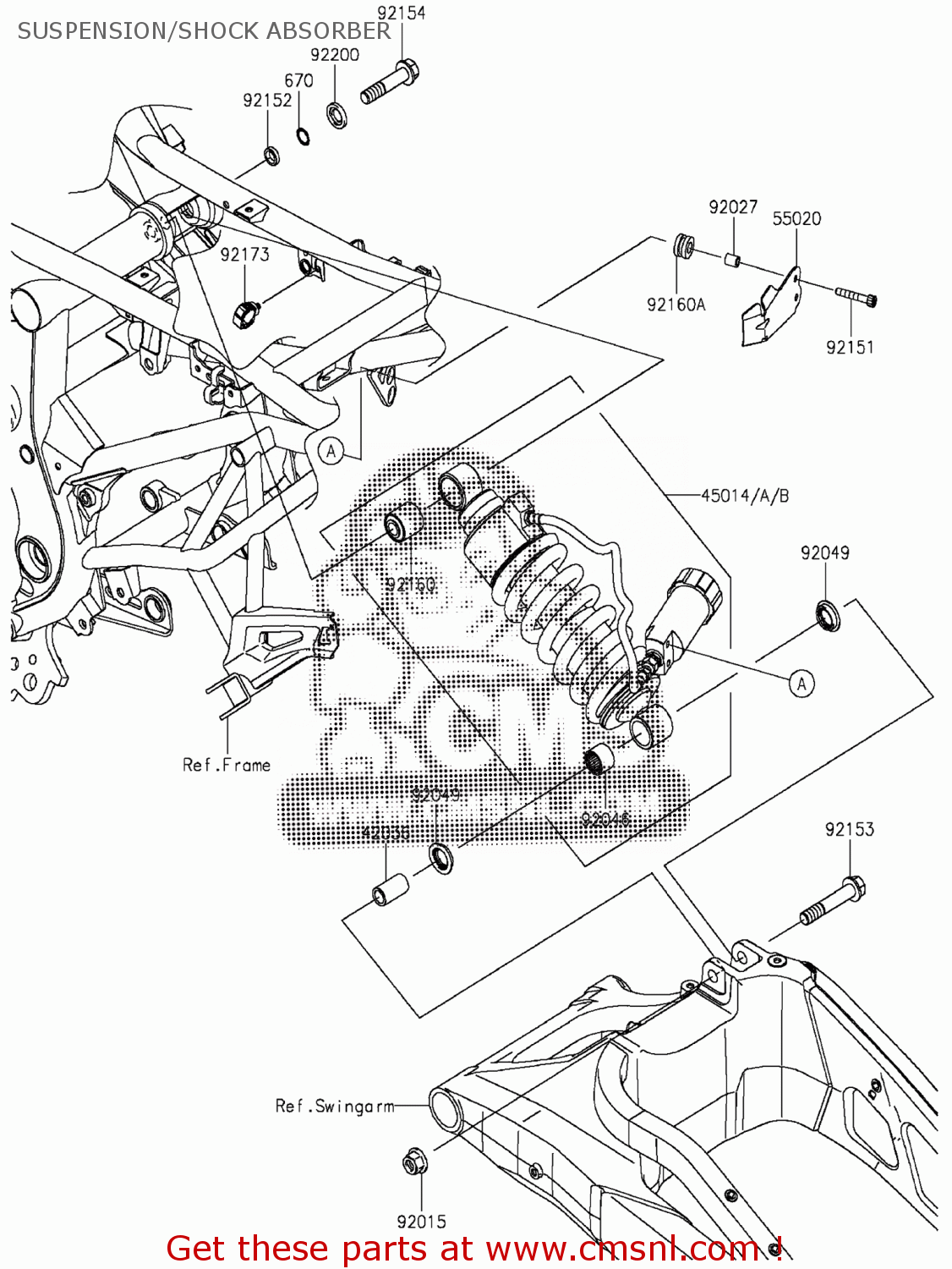 Kawasaki KLE650EFF VERSYS 650 2015 EUROPE,MIDDLE EAST,AFRICA SUSPENSION ...
