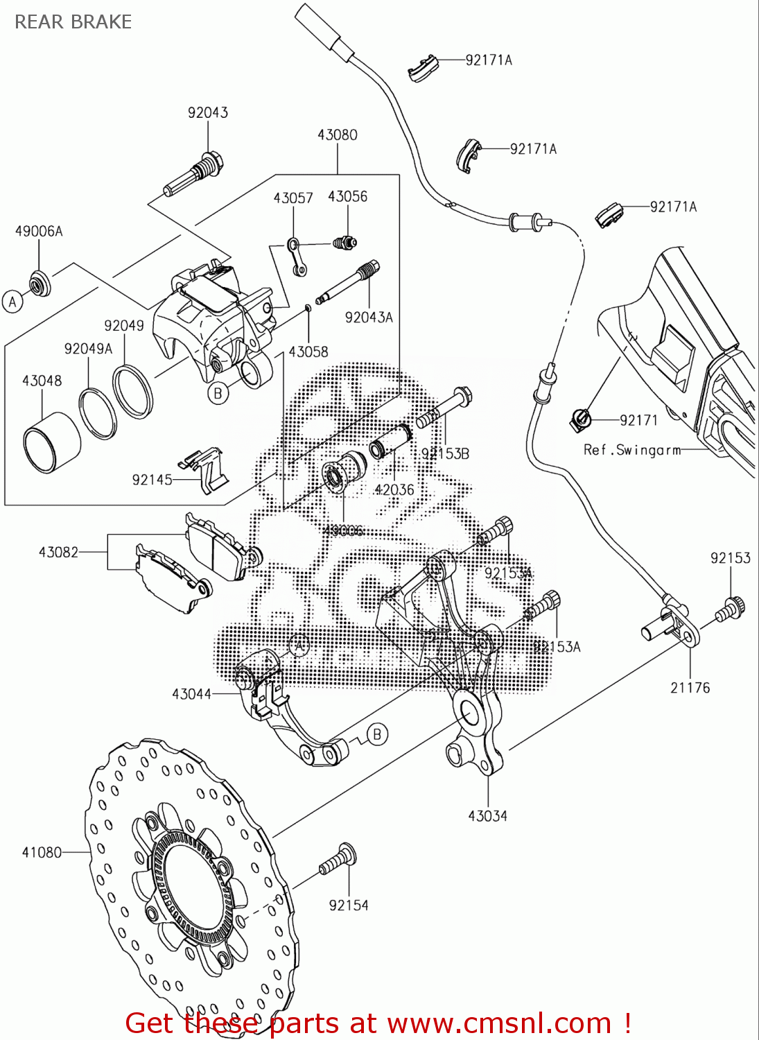 Kawasaki KLE650FJF VERSYS 650 2018 EUROPE,MIDDLE EAST,AFRICA REAR BRAKE ...