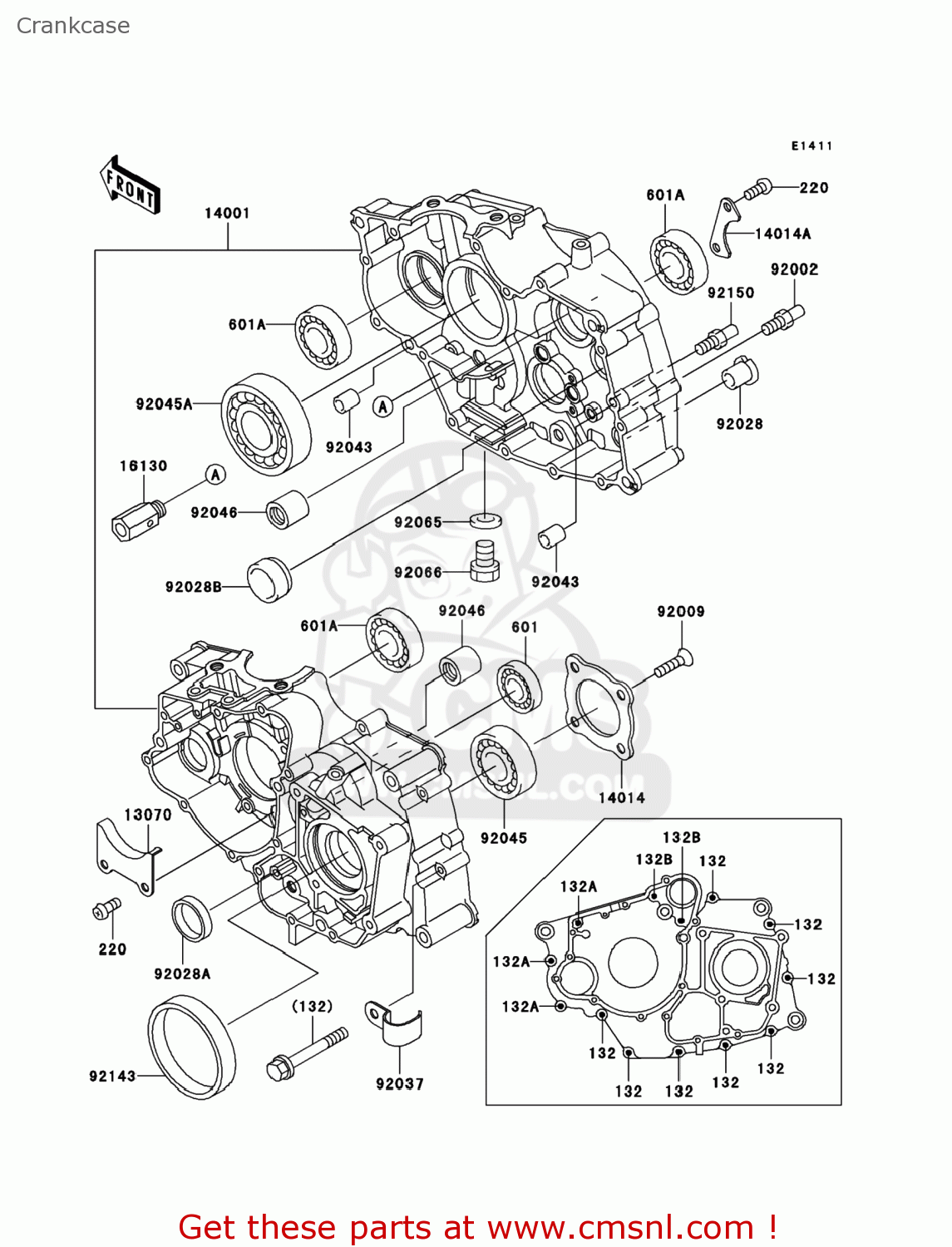Kawasaki KLF220-A15 BAYOU220 2002 USA Crankcase - buy original ...