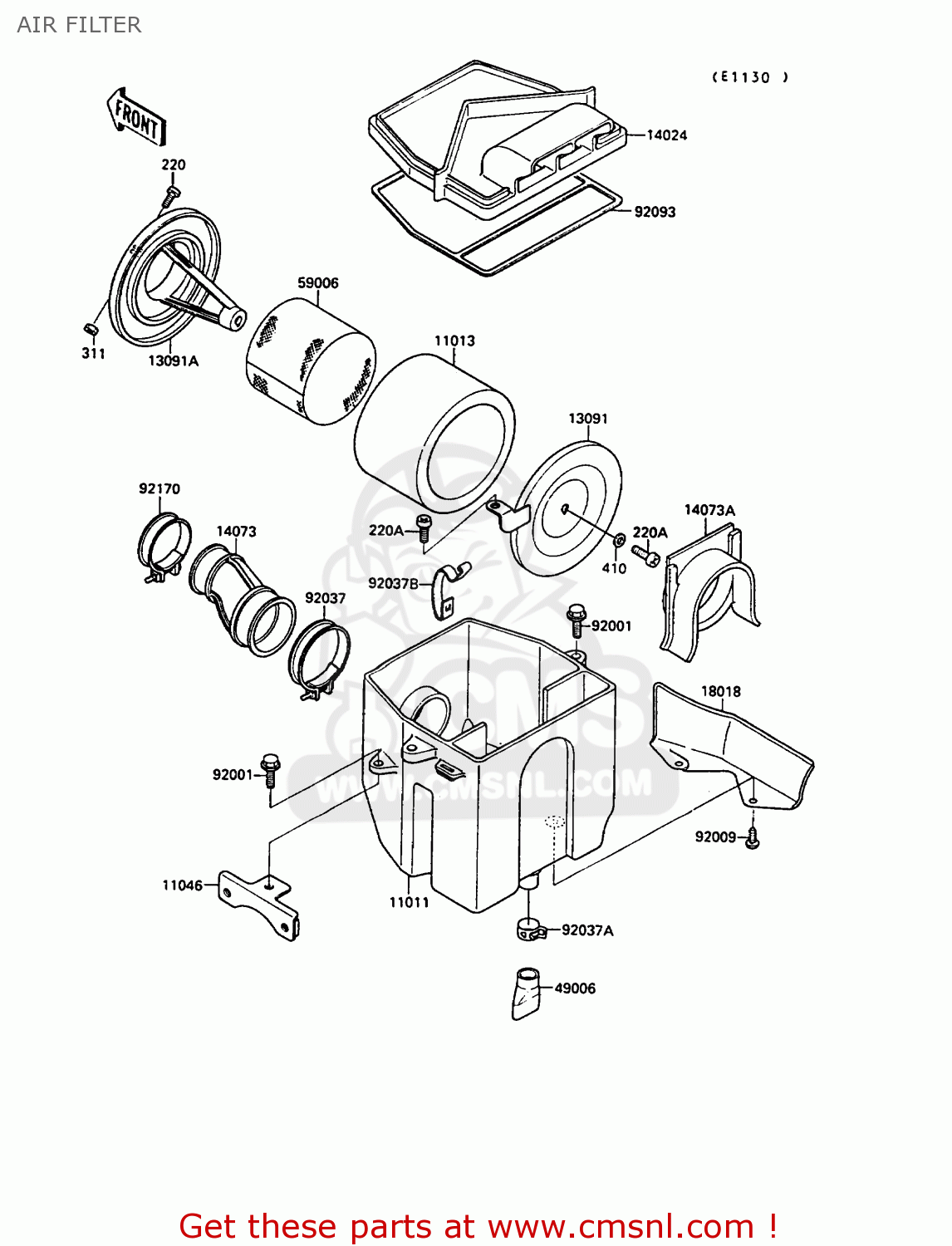 Kawasaki KLF220-A3A 1990 AUSTRALIA AIR FILTER - buy original AIR FILTER ...