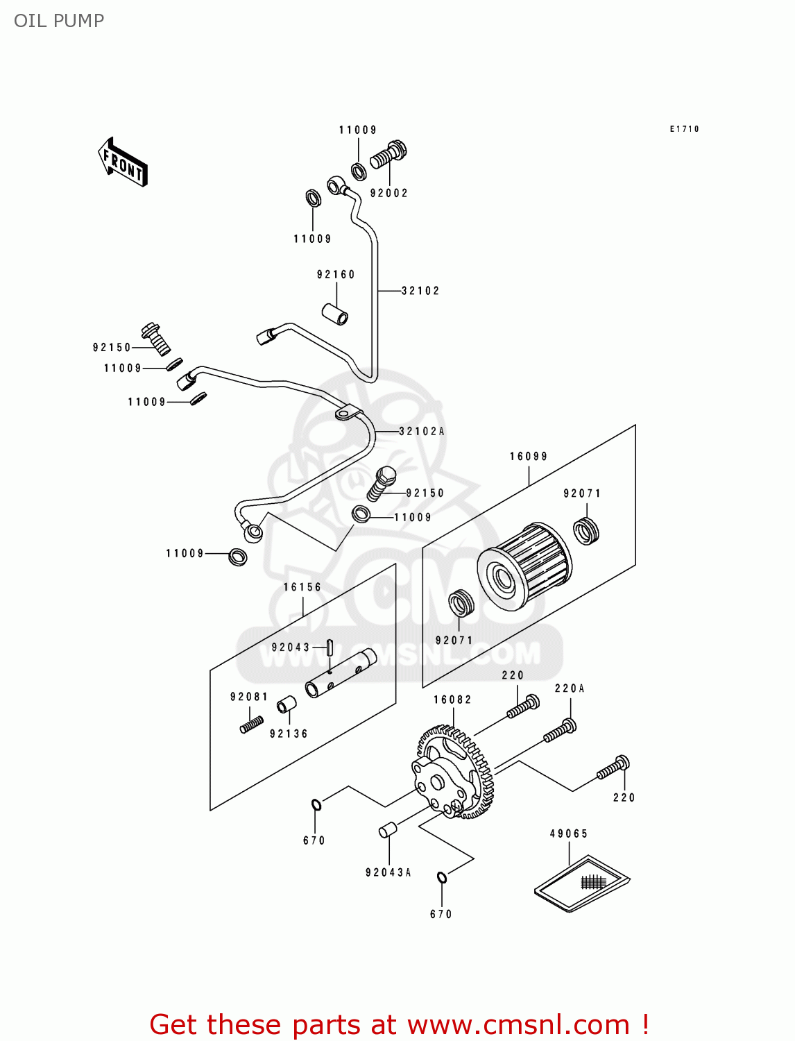 Kawasaki KLF220-A5 1992 EUROPE UK AS OIL PUMP - buy original OIL PUMP ...