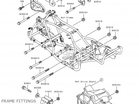 Kawasaki KLF400-B1 BAYOU4004X4 1993 EUROPE UK AS parts lists and schematics